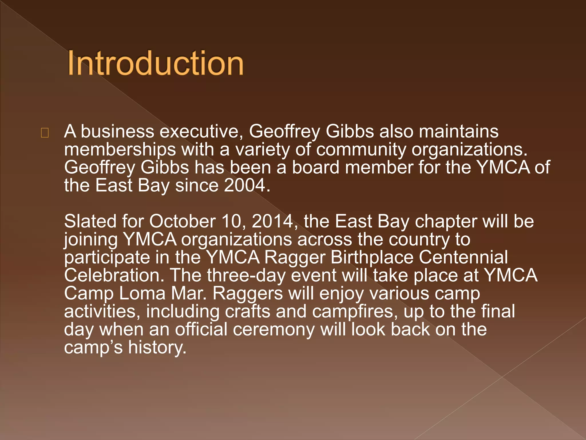 YMCA of the East Bay and the Ragger Birthplace Centennial Celebration ...