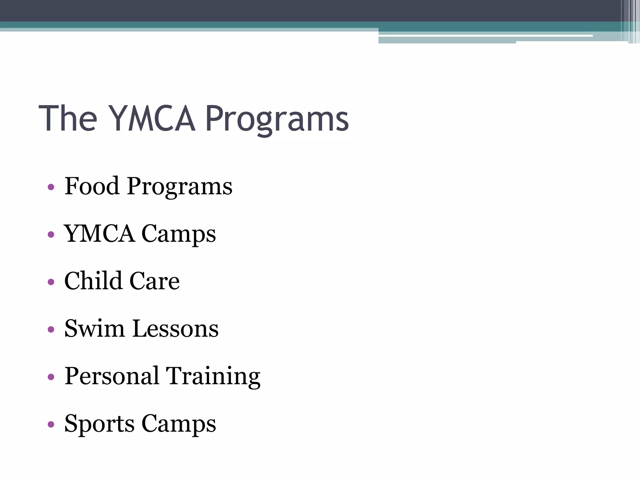 Ymca presentation | PPTX