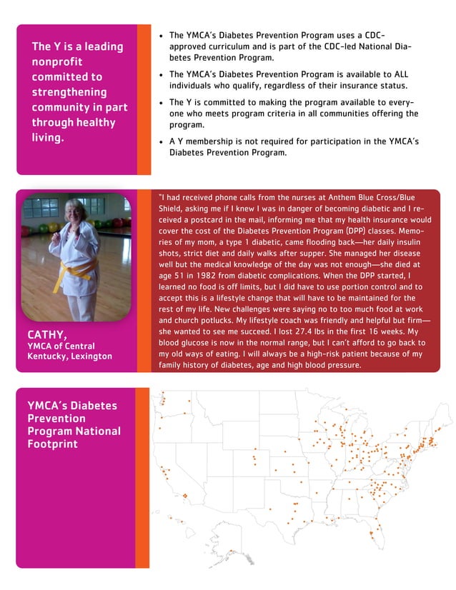YMCA's Diabetes Prevention Program Fact Sheet | PDF