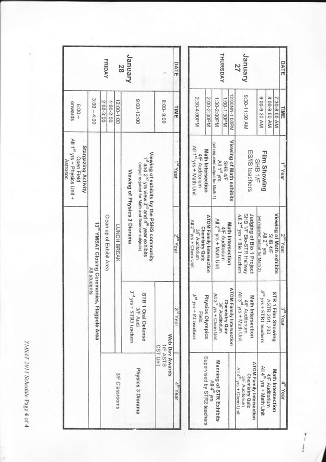 Ymsat sched | PDF
