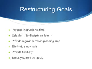 Yms restructuring powerpoint with schedules | PPTX