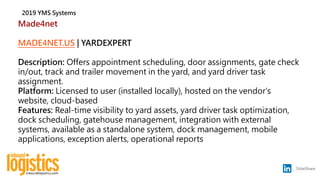 YMS Vendor Research - 2019 | PDF