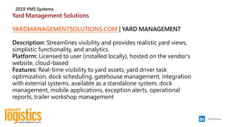 YMS Vendor Research - 2019 | PDF | Logistics | Business