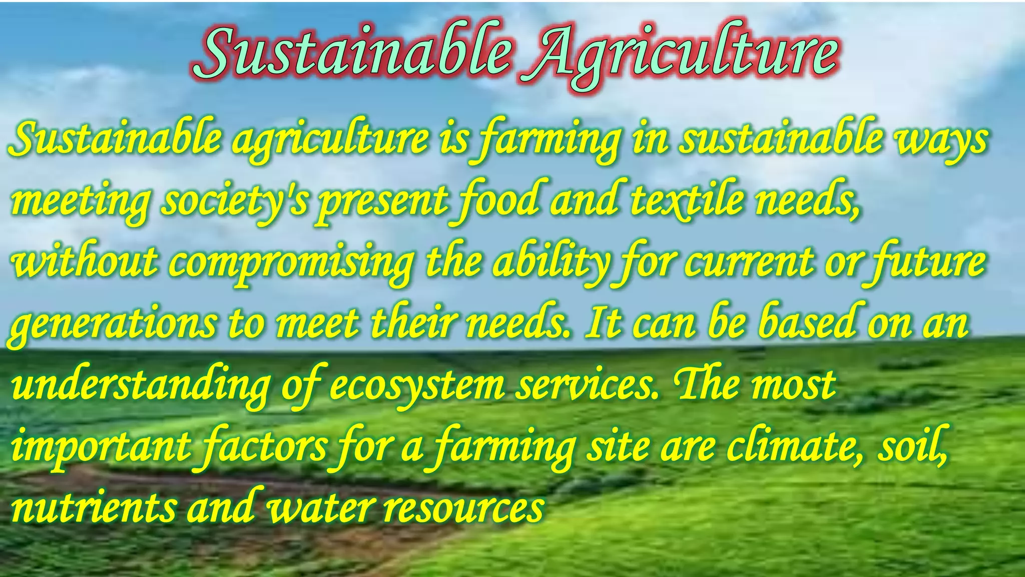 Sustainable development agriculture | PPT