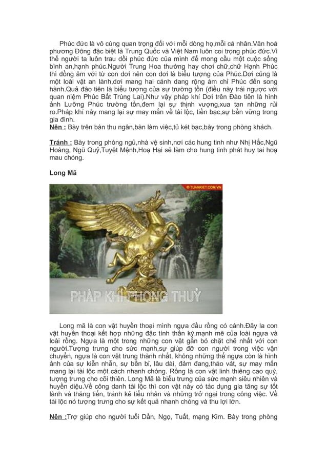 Y nghia cac con vat trong phong thuy | DOC