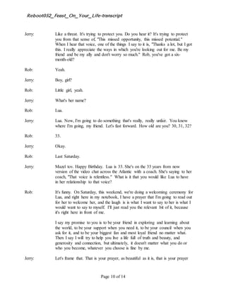 Reboot Podcast #52 — Feast on your life | DOCX