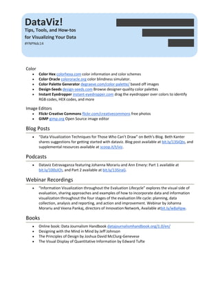 #YNPNdc14: DataViz! Tips, Tools, and How-tos for Visualizing Your Data ...