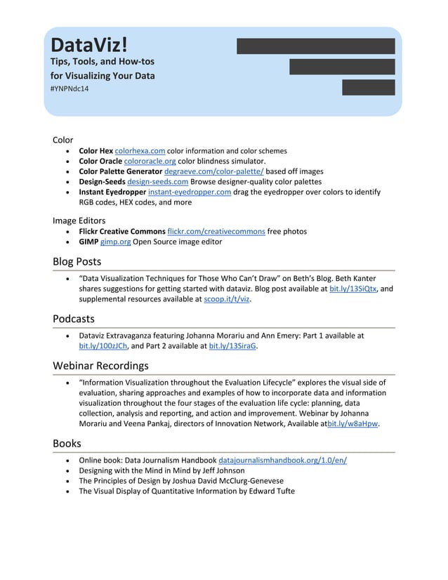 #YNPNdc14: DataViz! Tips, Tools, and How-tos for Visualizing Your Data ...