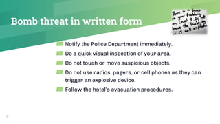 SOP of Handling a Bomb Threat | PPTX