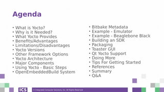 [Webinar] An Introduction to the Yocto Embedded Framework | PPT