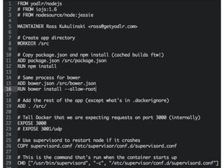 Building a SaaS with Nodejs, Docker, and CoreOS | PPT