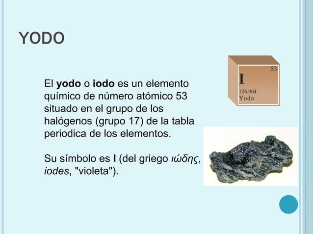 Elemento Yodo | PPT