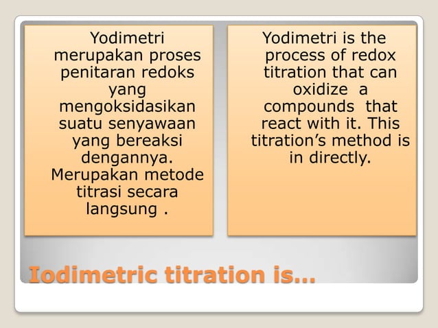 Yodo yodimetri | PPTX