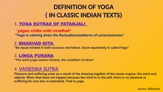 YOGA MEANING, DEFINITION AND IMPORTANCE | PPTX