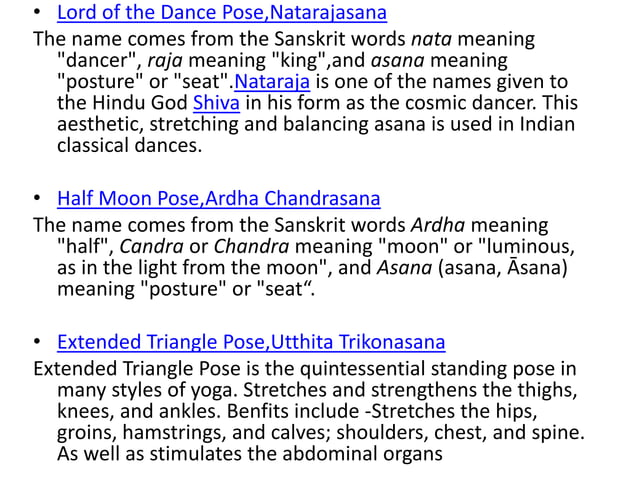 Yoga standing asanas ppt | PPTX