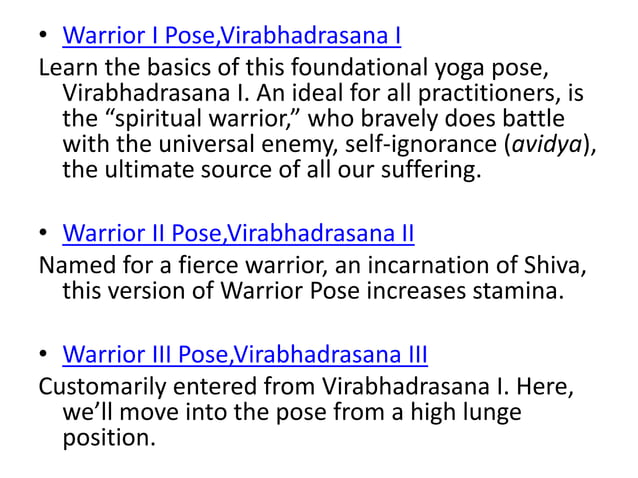 Yoga standing asanas ppt | PPTX