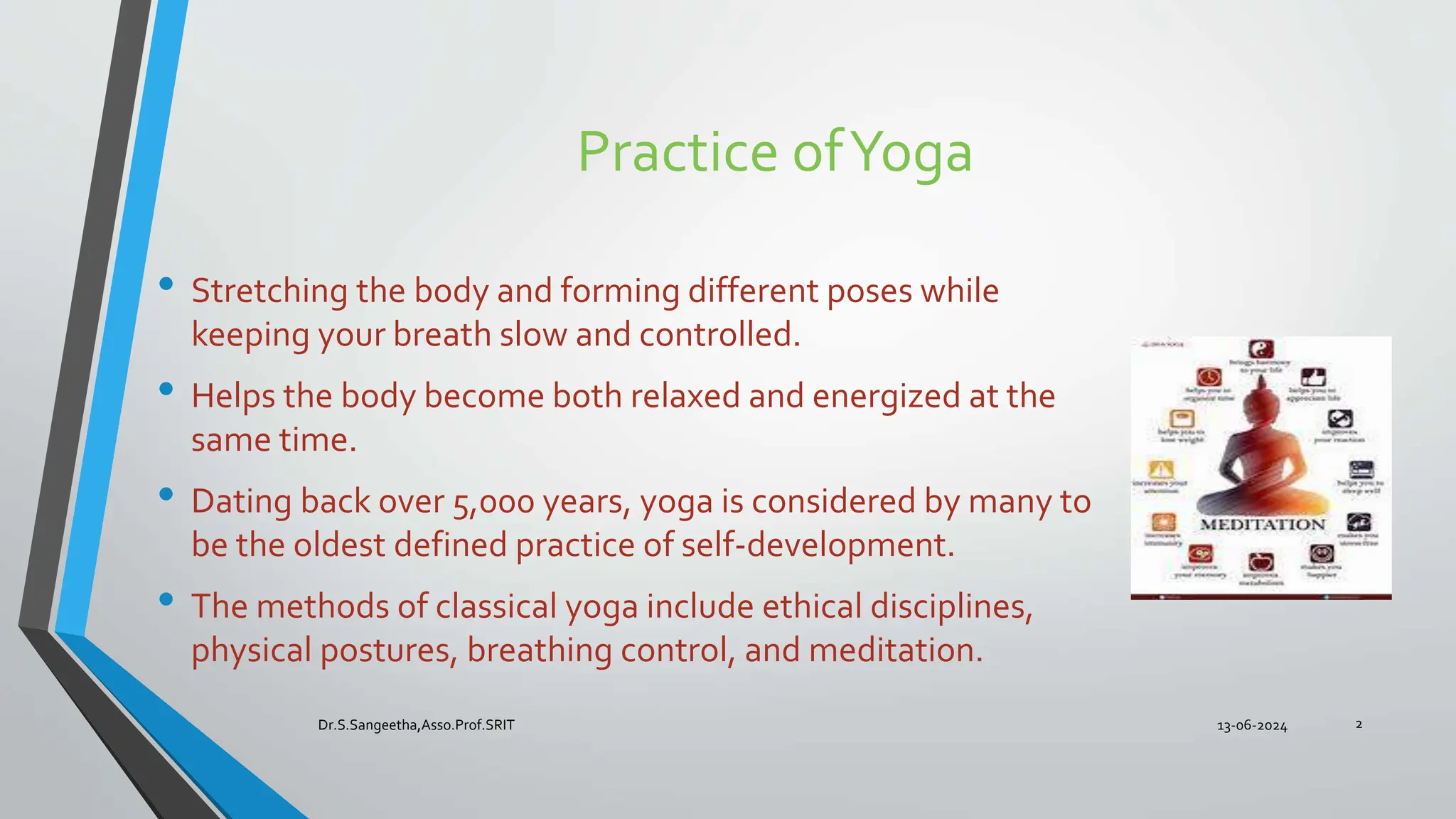 Yoga for stress management to improve the values | PPT