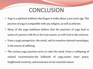 Yoga and health ppt | PPTX