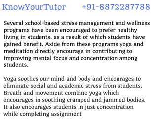 Yoga and Its Importance in Students life | PDF