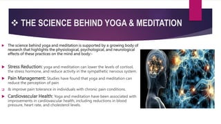 YOGA AND MEDITATION ppt for education purposes | PPTX