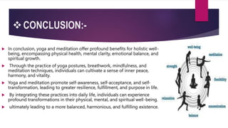 YOGA AND MEDITATION ppt for education purposes | PPT