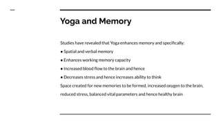 Yoga and the Mind and its benefits in children | PPT