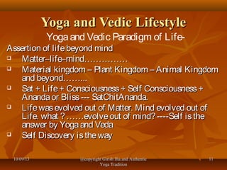 Yoga and vedic lifestyle | PPT