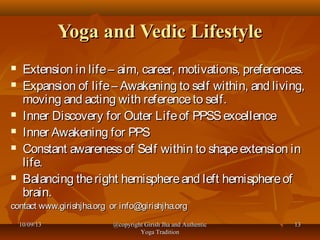 Yoga and vedic lifestyle | PPT