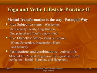 Yoga and vedic lifestyle | PPT