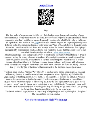 Yoga Essays | PDF