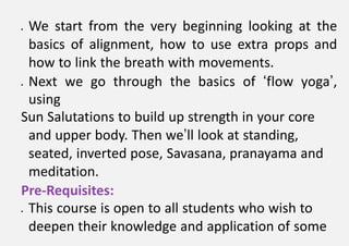 Yoga for Beginner’s Course- yoga foundation course | PPTX
