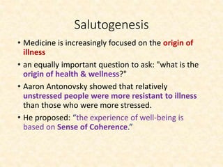 Yoga for holistic wellness (salutogenesis) by Prof KR Sethuraman | PPTX