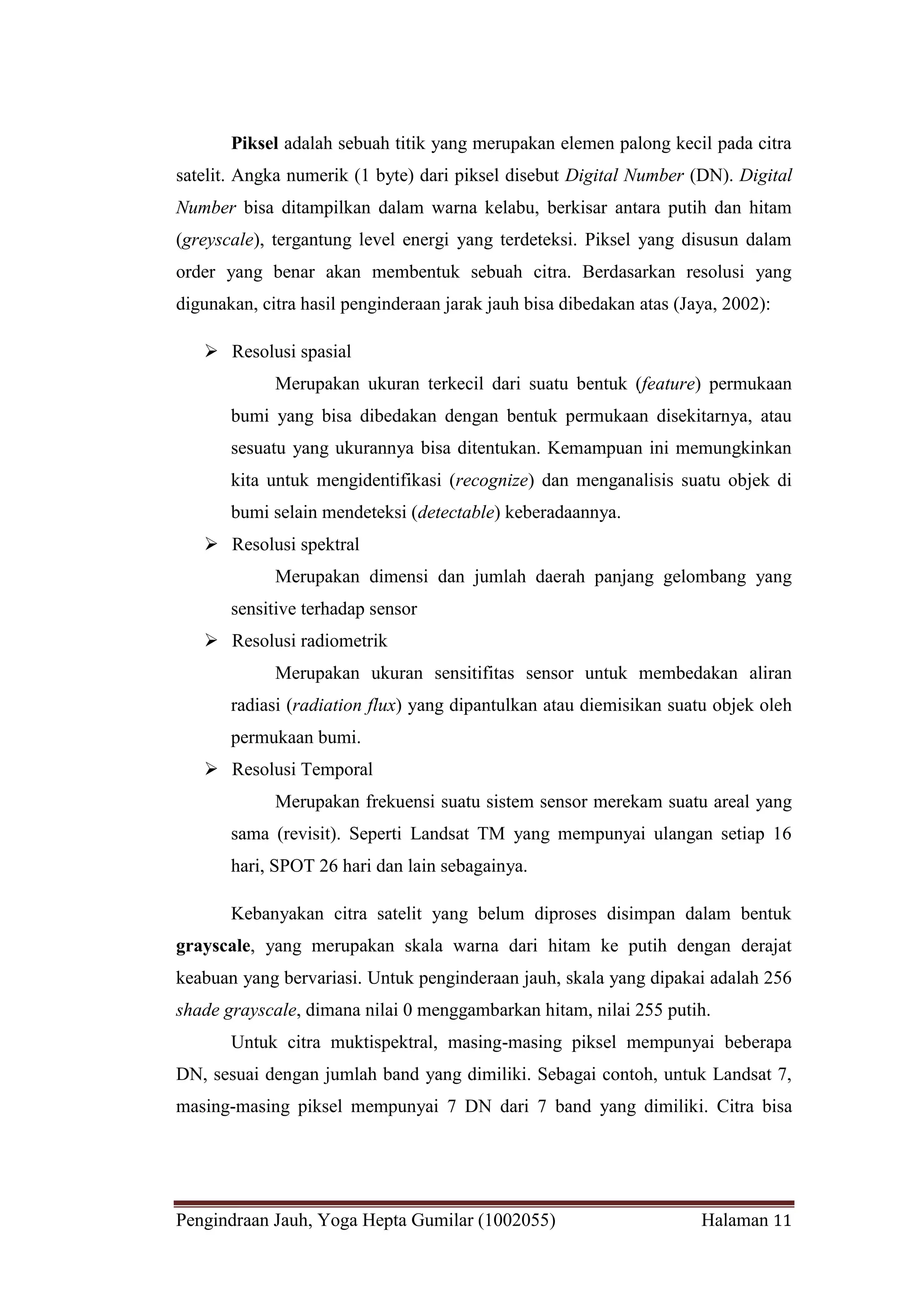 Laporan Pengindraan Jauh | DOCX