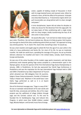 Yogamaharishi Dr Swami Gitananda Giri Guru Maharaj | PDF