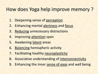 Yoga and memory power | PDF