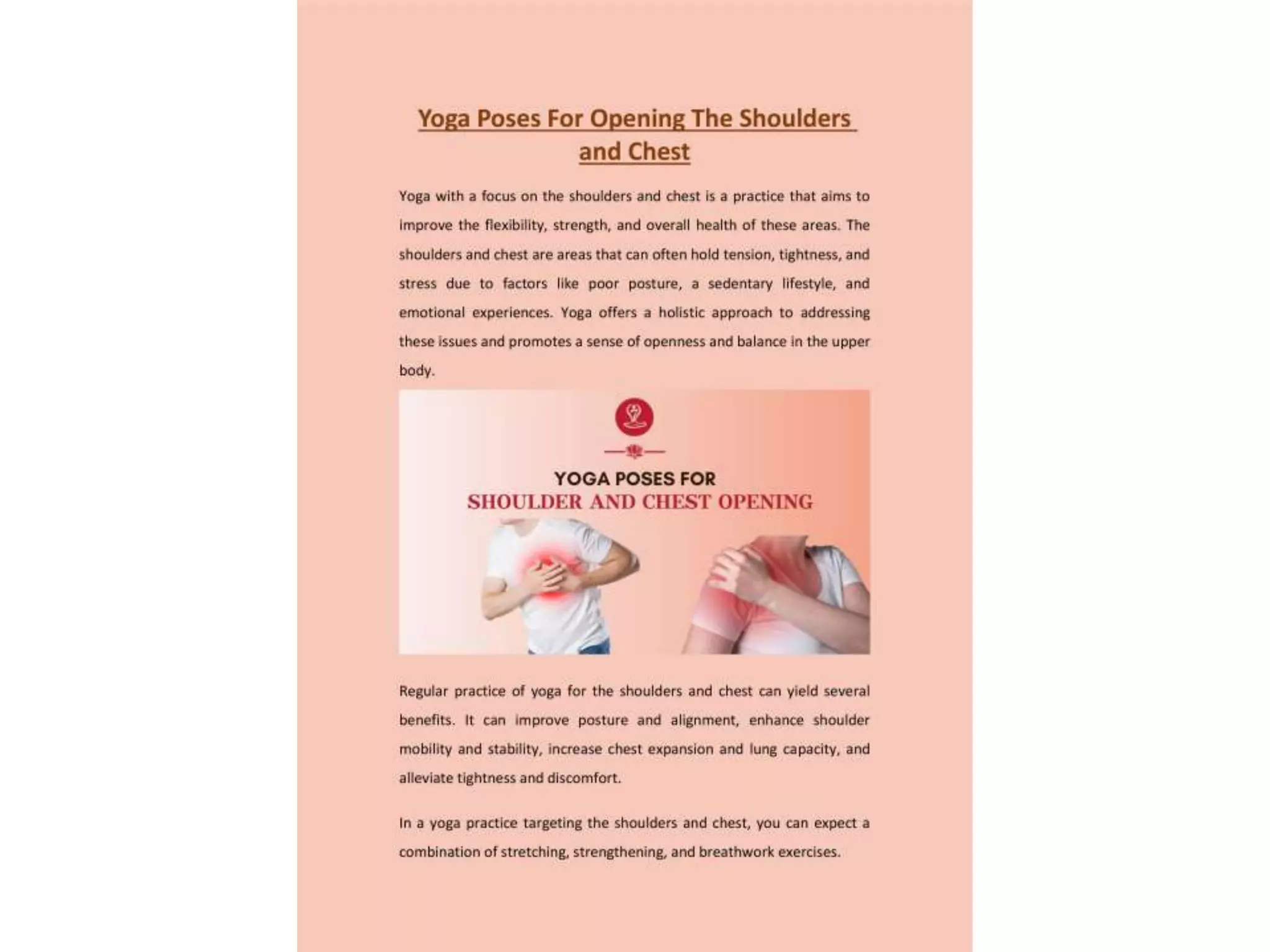 Yoga Poses For Opening The Shoulders and Chest | PPT