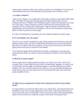 Yoga questions and answers 41pgs | PDF