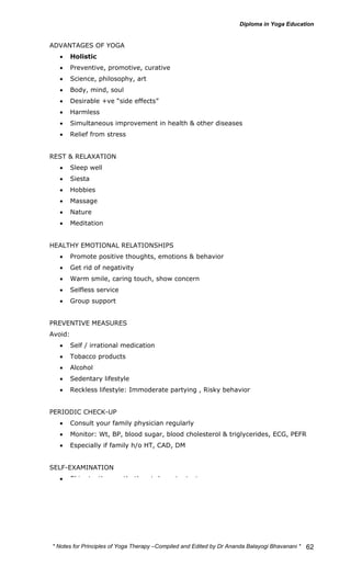 Yoga Therapy Notes | PDF