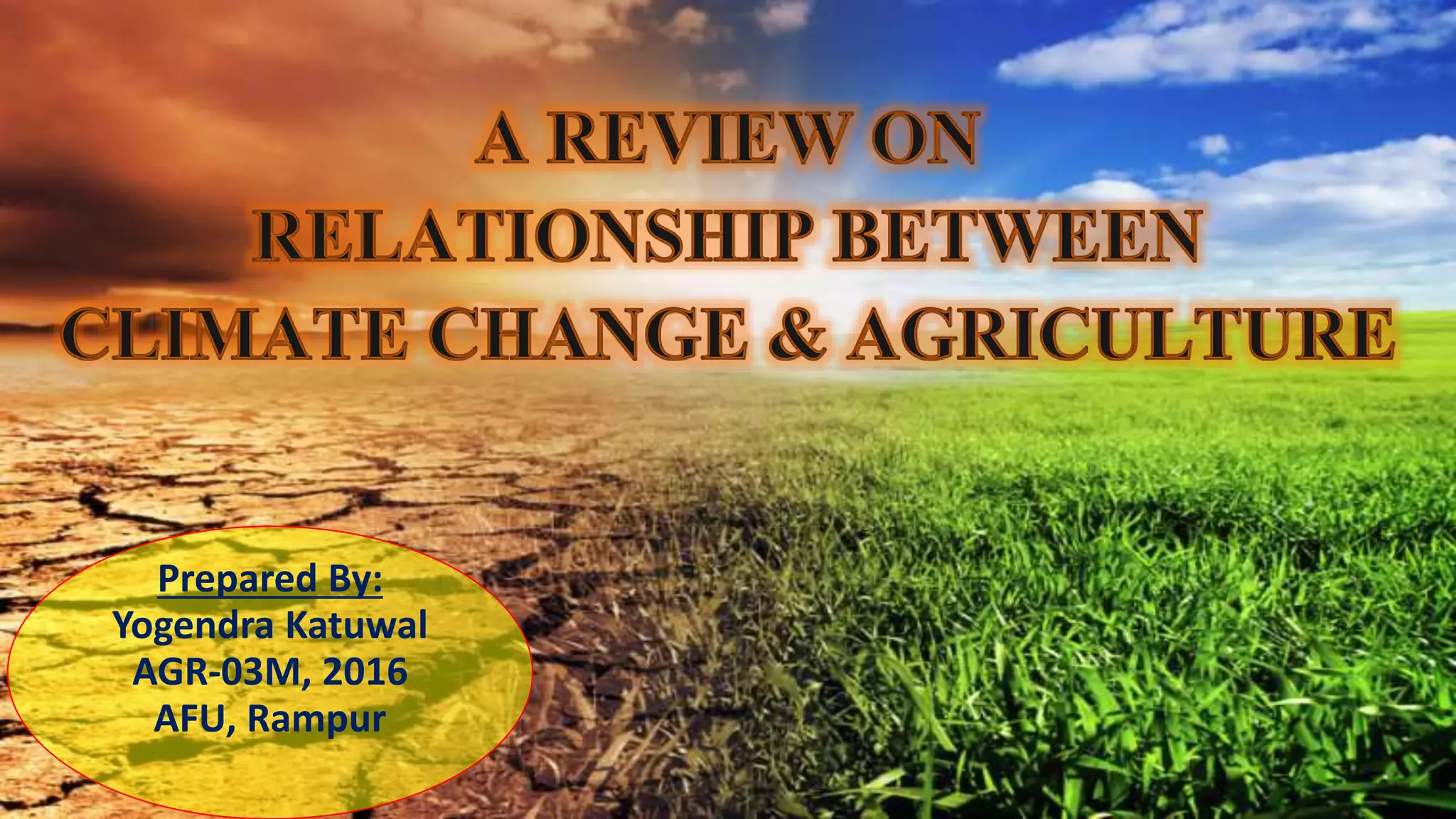 Climate Change & Its Relationship with Agriculture by Yogendra Katuwal | PPTX