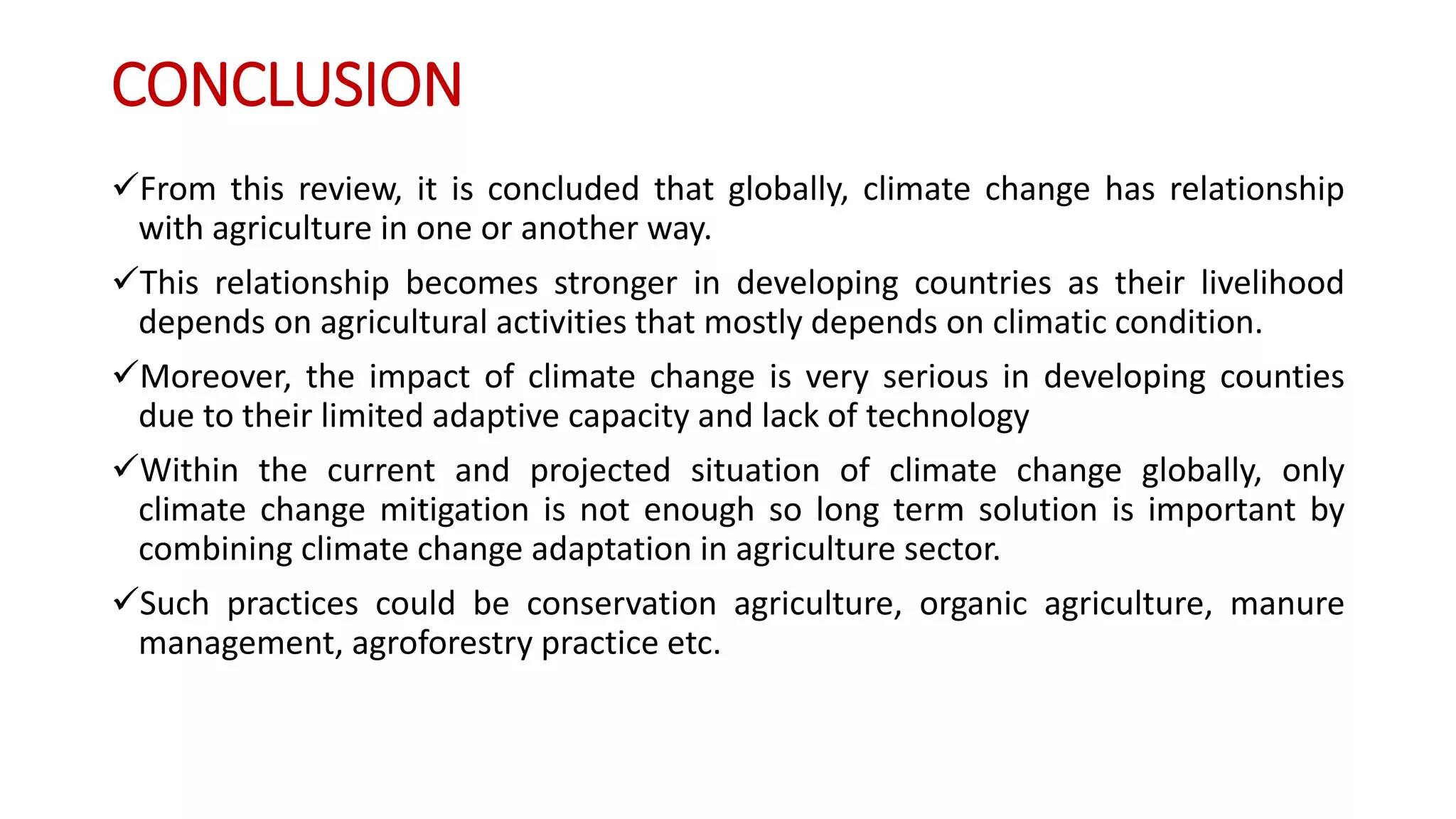 Climate Change & Its Relationship with Agriculture by Yogendra Katuwal | PPTX