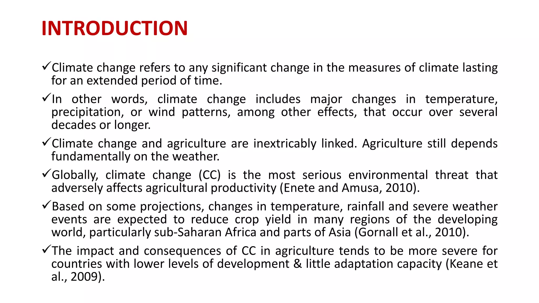 Climate Change & Its Relationship with Agriculture by Yogendra Katuwal | PPTX