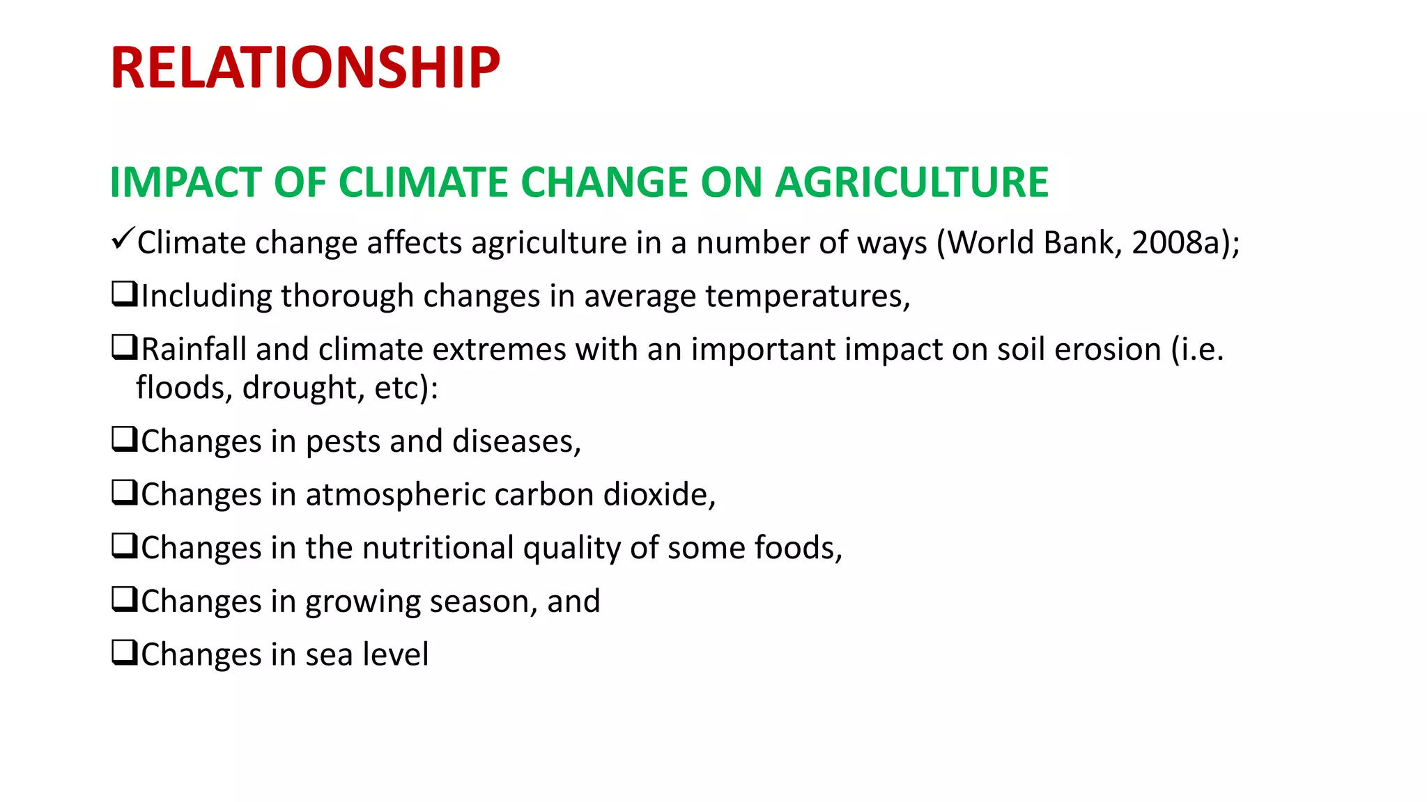 Climate Change & Its Relationship with Agriculture by Yogendra Katuwal | PPTX