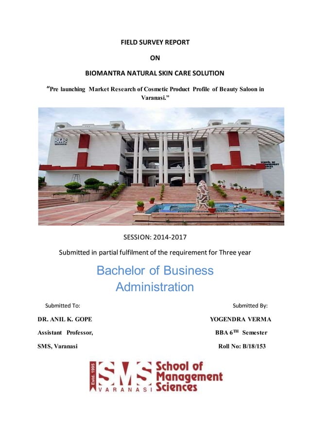 PROJECT ON COSMETIC INDUSTRY