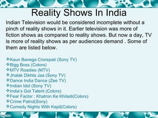 Reality Of Reality Shows | PPT