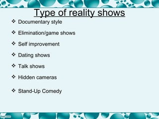 Reality Of Reality Shows | PPT