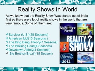 Reality Of Reality Shows | PPT