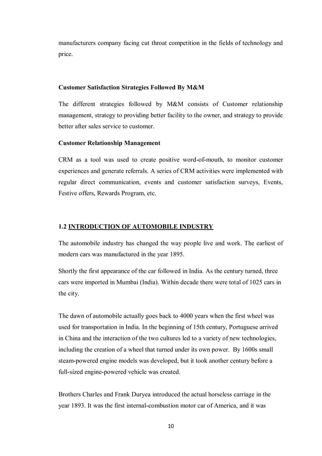 project report on mahindra and mahindra | PDF | Automotive Industry ...