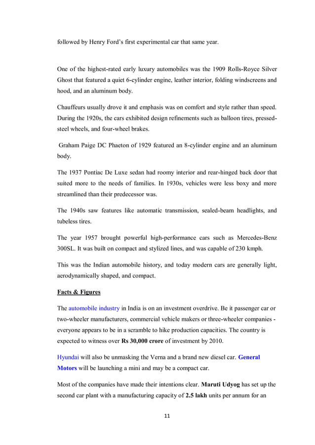 project report on mahindra and mahindra | PDF | Automotive Industry ...