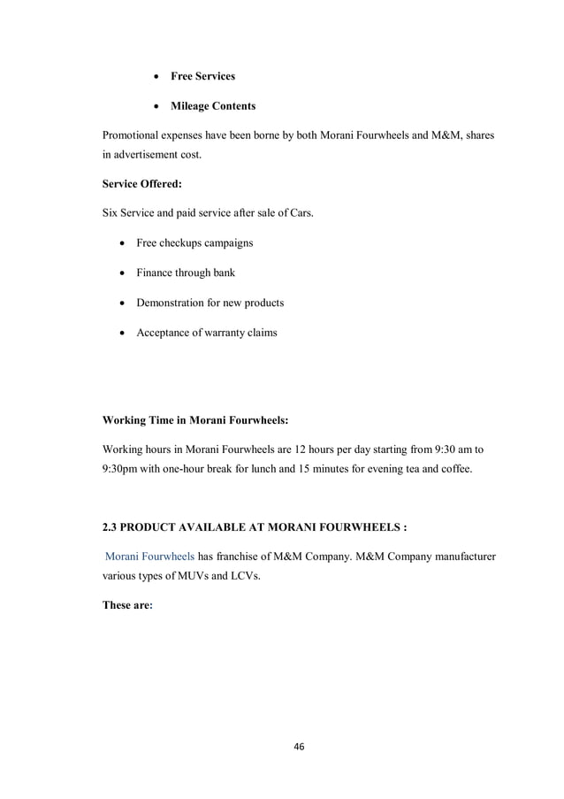 project report on mahindra and mahindra | PDF | Automotive Industry ...