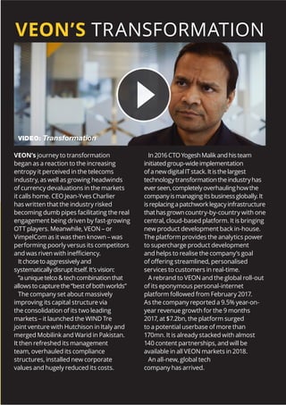 VEON: A Clean-Sheet Digital Digital Transformation | PDF